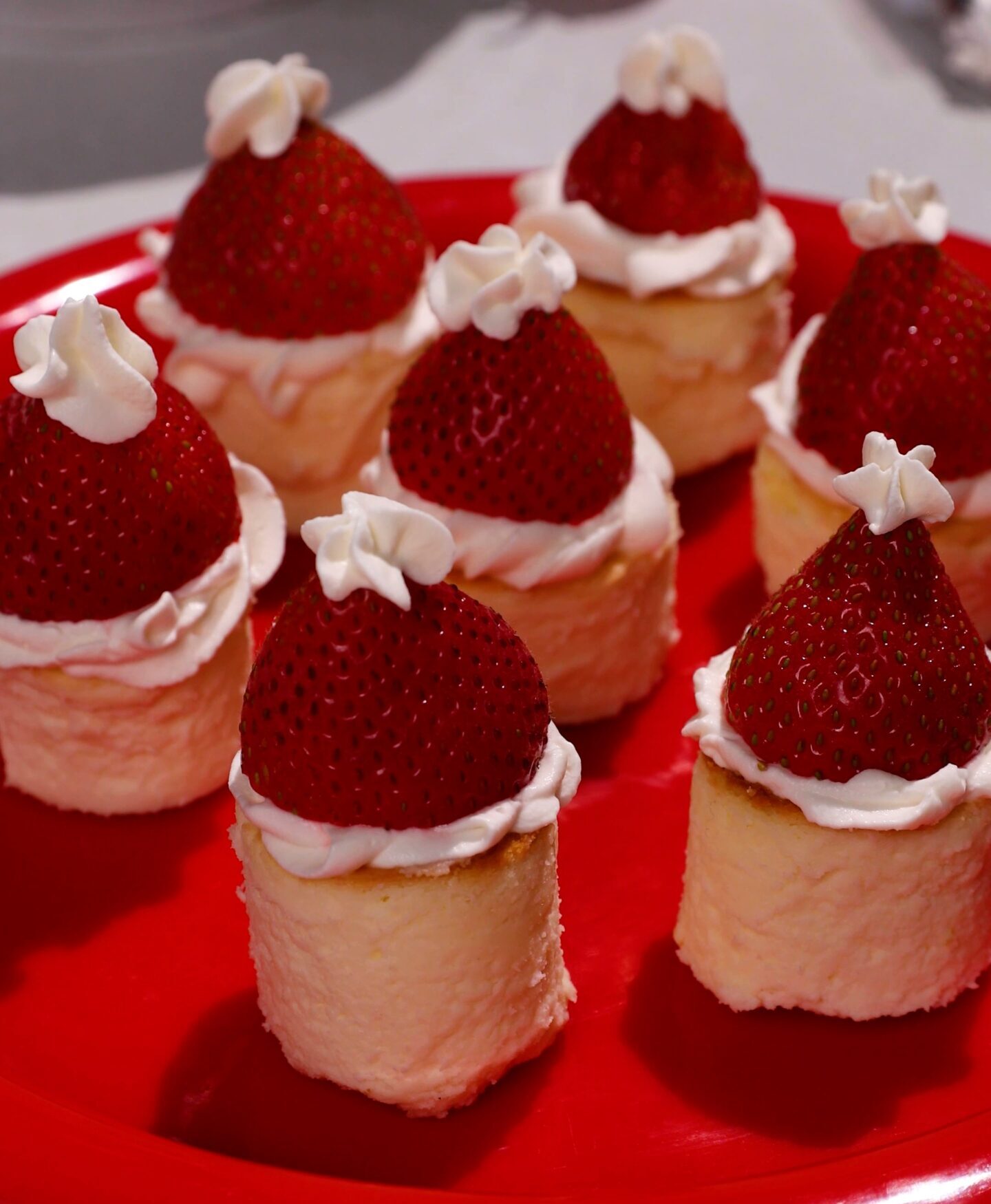 Santa Hat Cheesecake Bites | Easy Home Meals