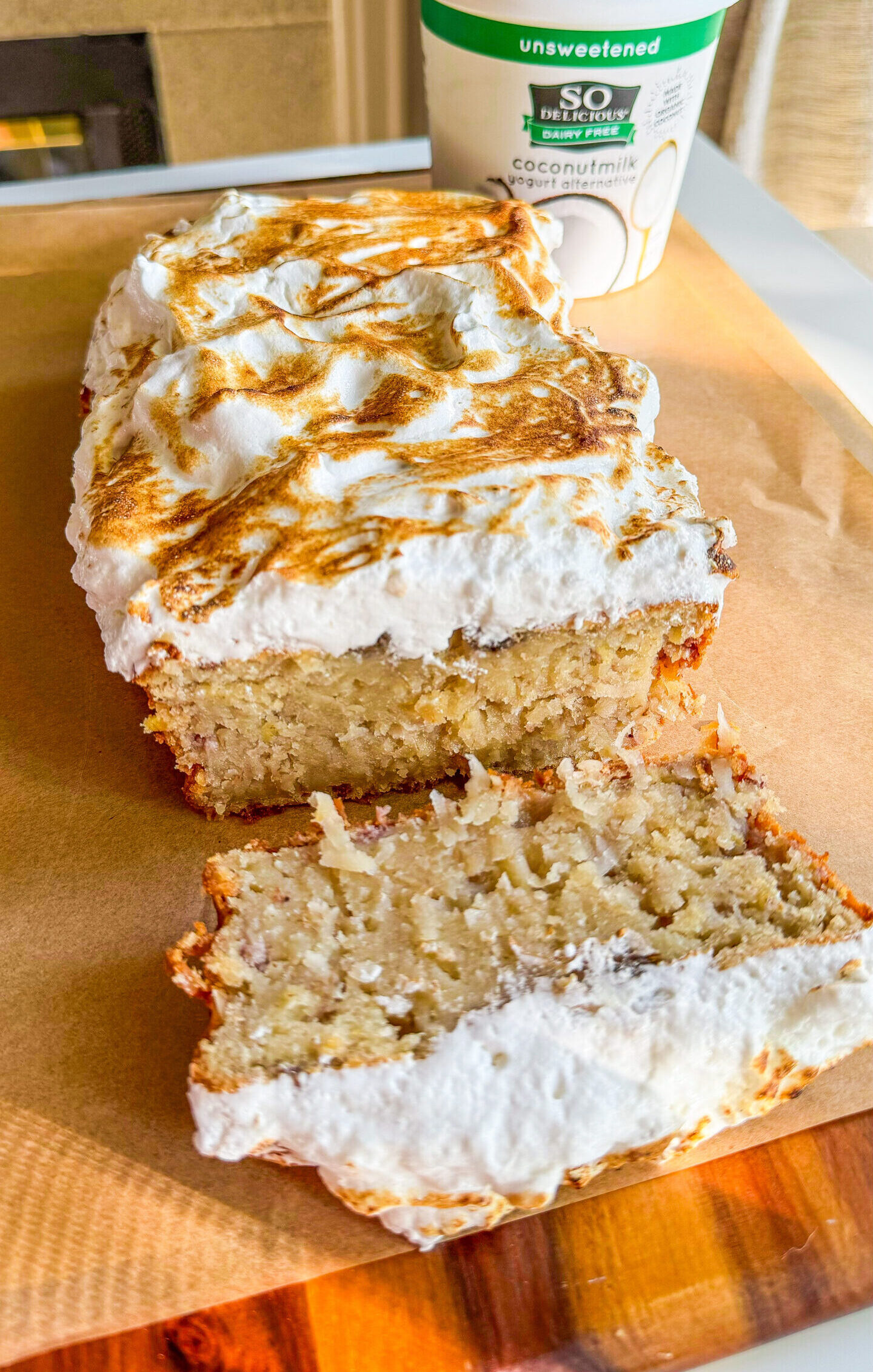 Coconut Yogurt Banana Bread with Meringue | Easy Home Meals