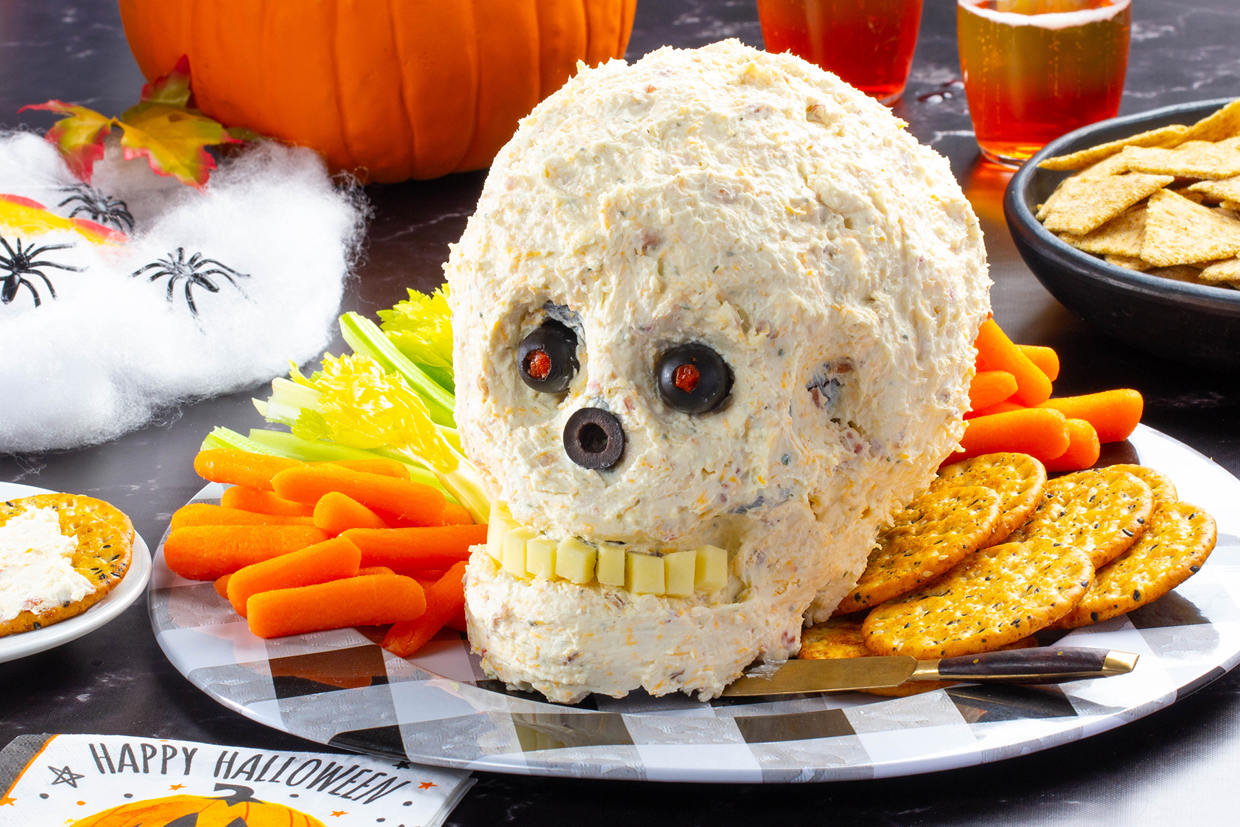 Halloween Skull Cheese Ball Recipe Halloween Cheese | Hungry